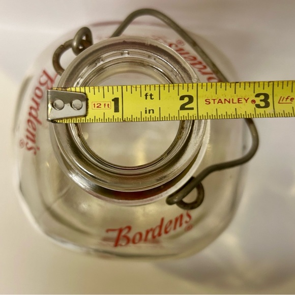 Accents | Vintage Borden 1 Gallon Glass Milk Bottle Elsie Cow Red Label Wire Metal Handle | Poshmark